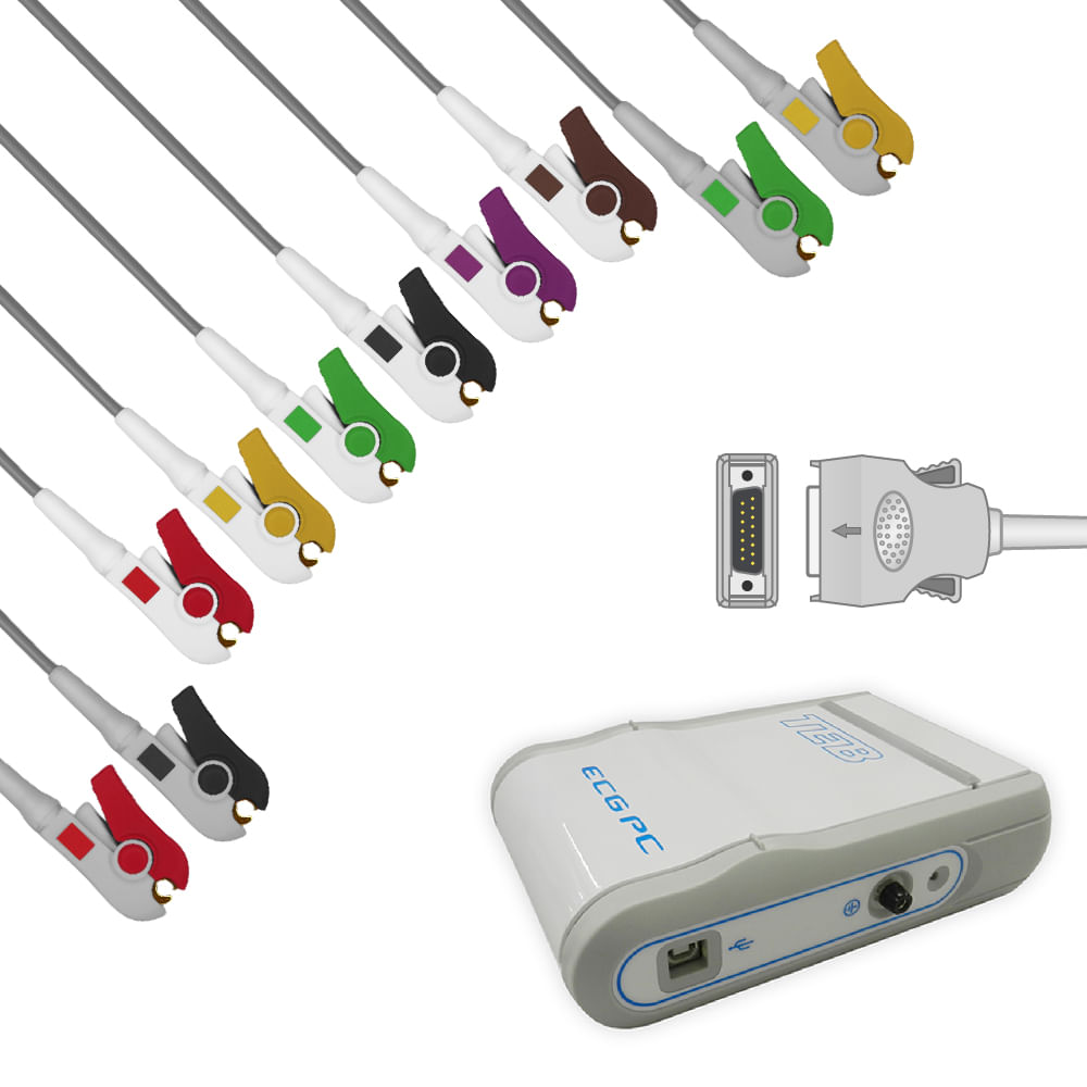 Cabo Paciente de 10 vias (Neo Pinch) Compatível c/ ECG ECG-PC - TEB ...